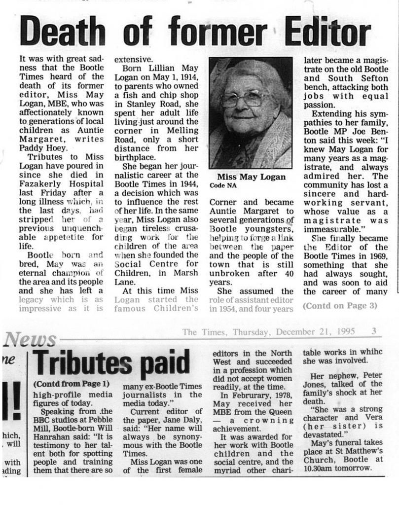 May Logan Medals - Bootle Times News